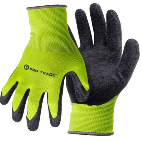 Pro-Trade High Visibility Flex Grip Work Glove w/ Latex Palm Medium