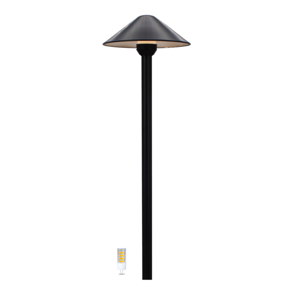 12V 7" Dome 2700K LED Path Light Black Brass