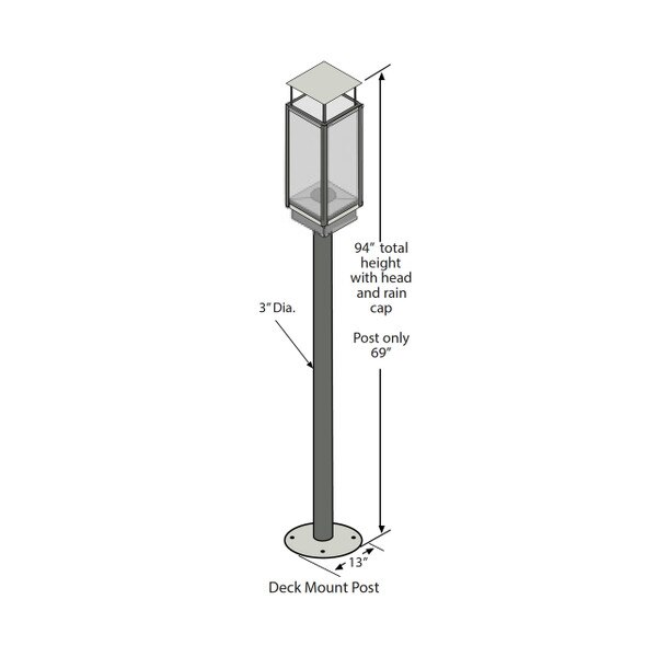 Deck Post - Tempest Torch Decorative Outdoor Gas Lamp Post