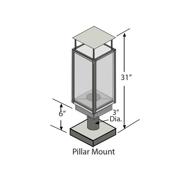 Pillar Mount - Tempest Torch Decorative Outdoor Gas Lamp Mount
