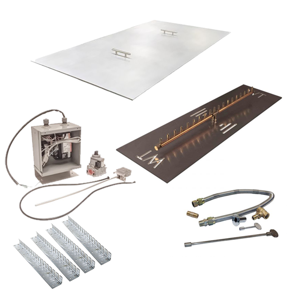 44" x 8" Linear Plate, CFBL190 Linear Crossfire Brass Fire Pit Insert ...